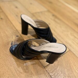 Grigiarancio | Shoes | Made In Italy Padded Black Leather Mule Heels ...